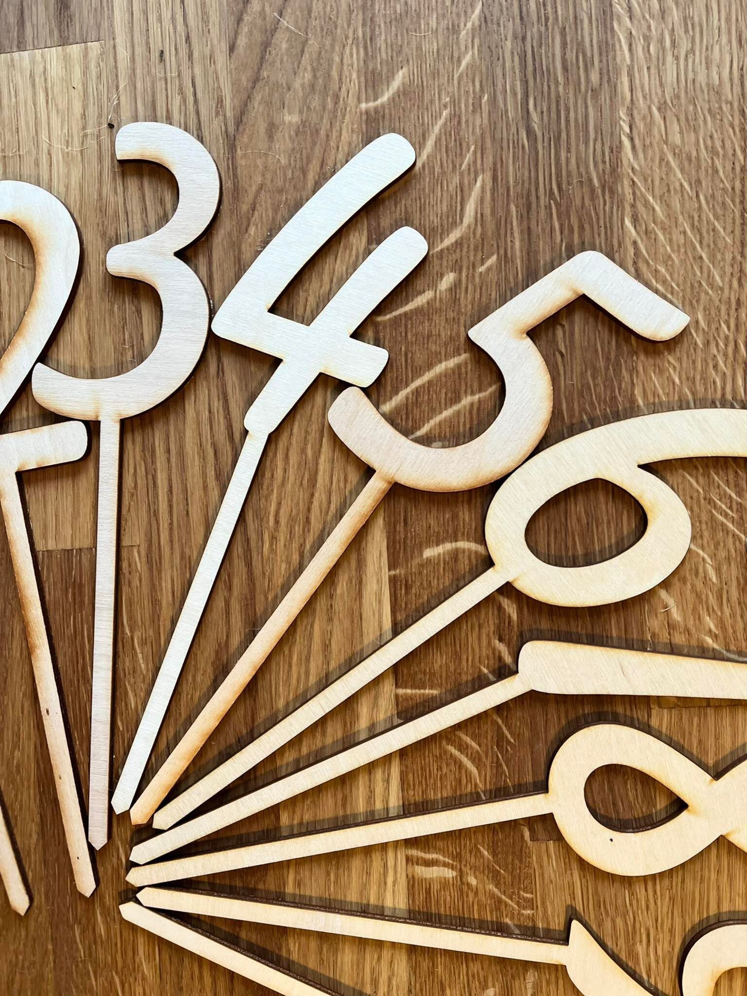 Wooden Birthday Topper Cake Numbers - Decoupage- Decoration Birthday ...