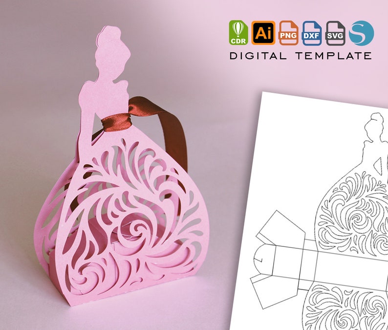 Wedding Favor Boxes Gift Box Template Laser Cut Favor Box | Etsy