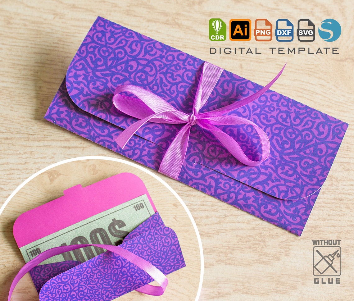 Plantilla de sobre de dinero sobre de regalo simple cameo | Etsy