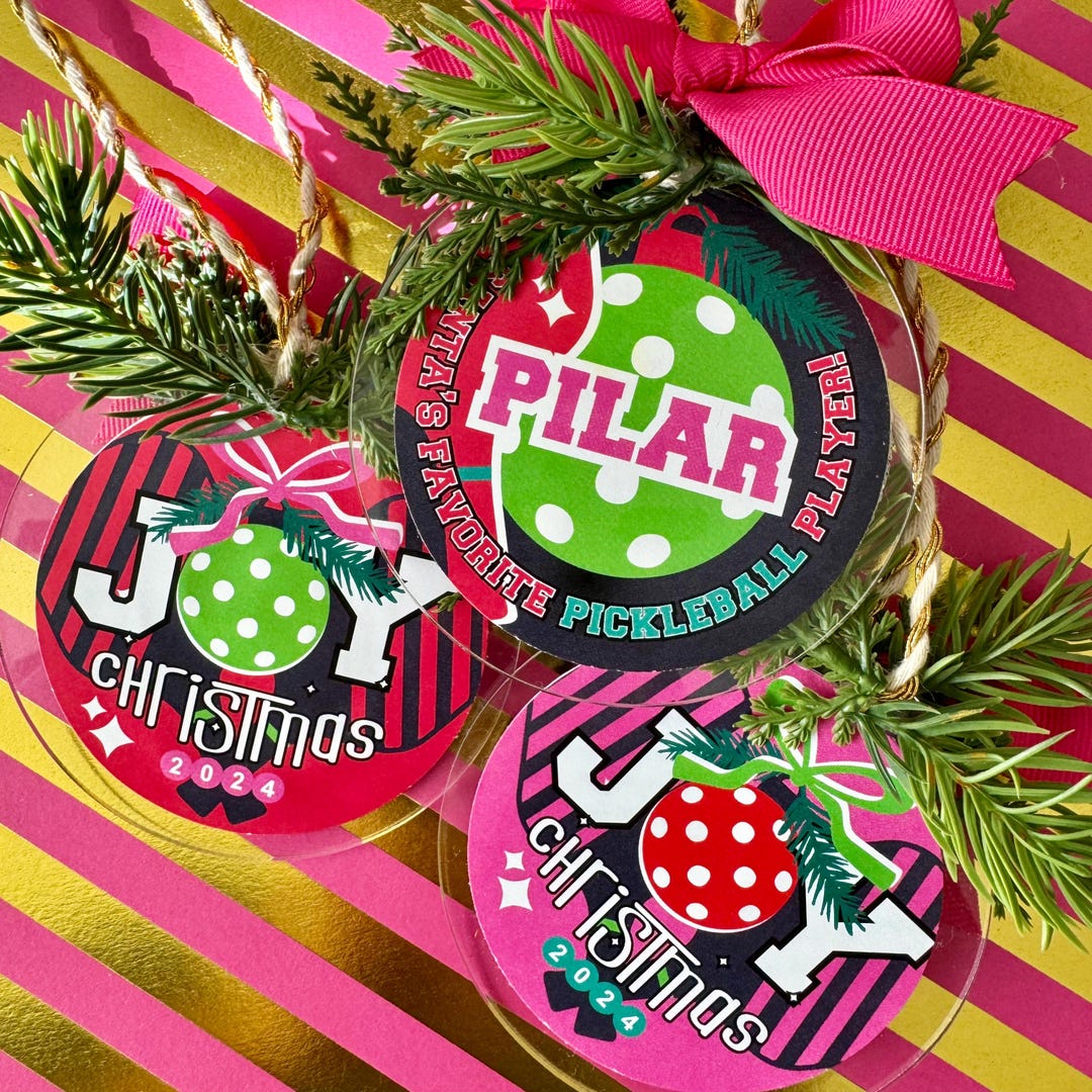 Personalized Pickleball Ornaments, Pickleball Christmas Ornament ...