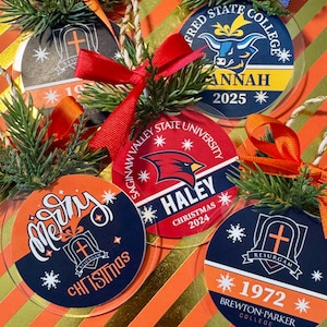 Custom College/school Ornaments, Personalized Christmas Ornaments ...