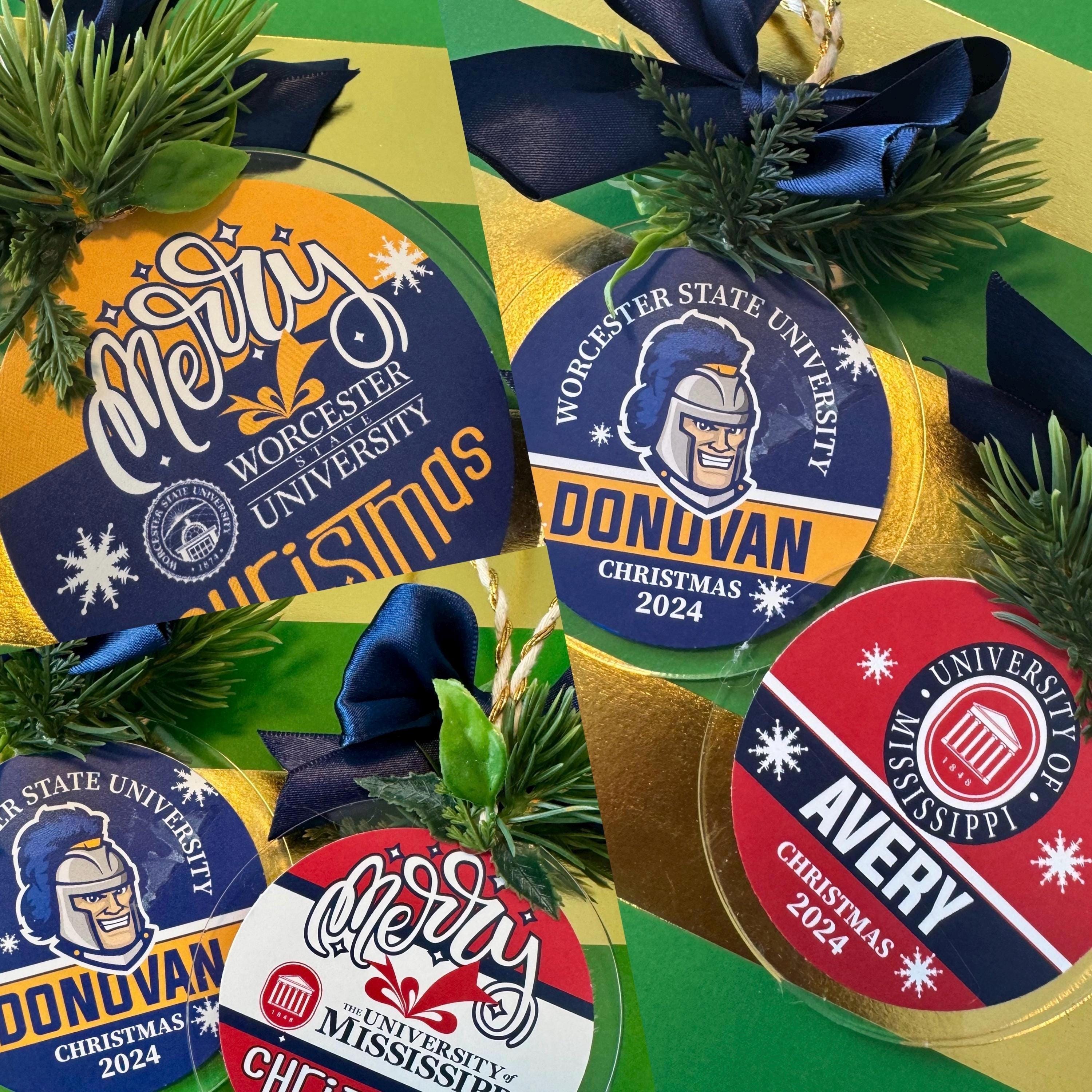 Custom College/school Ornaments, Personalized Christmas Ornaments ...