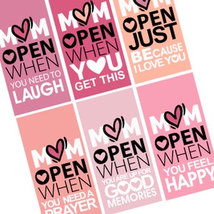 Open When Envelopes for Mother's Day, Happiness, Gift for Her, Mother's ...
