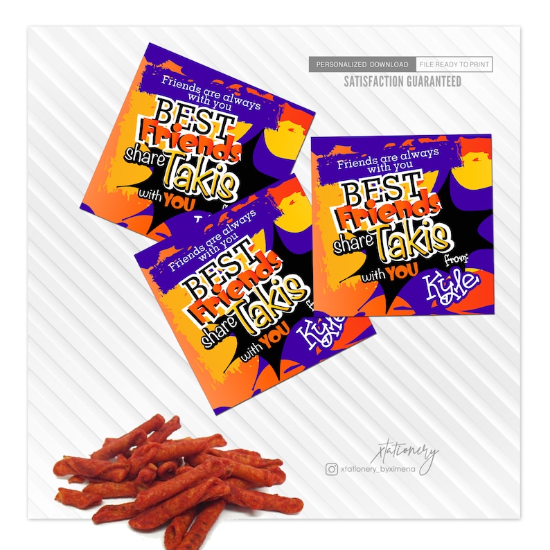 Takis Valentines Day Cards for Kids, DIGITAL Valentine's for School ...