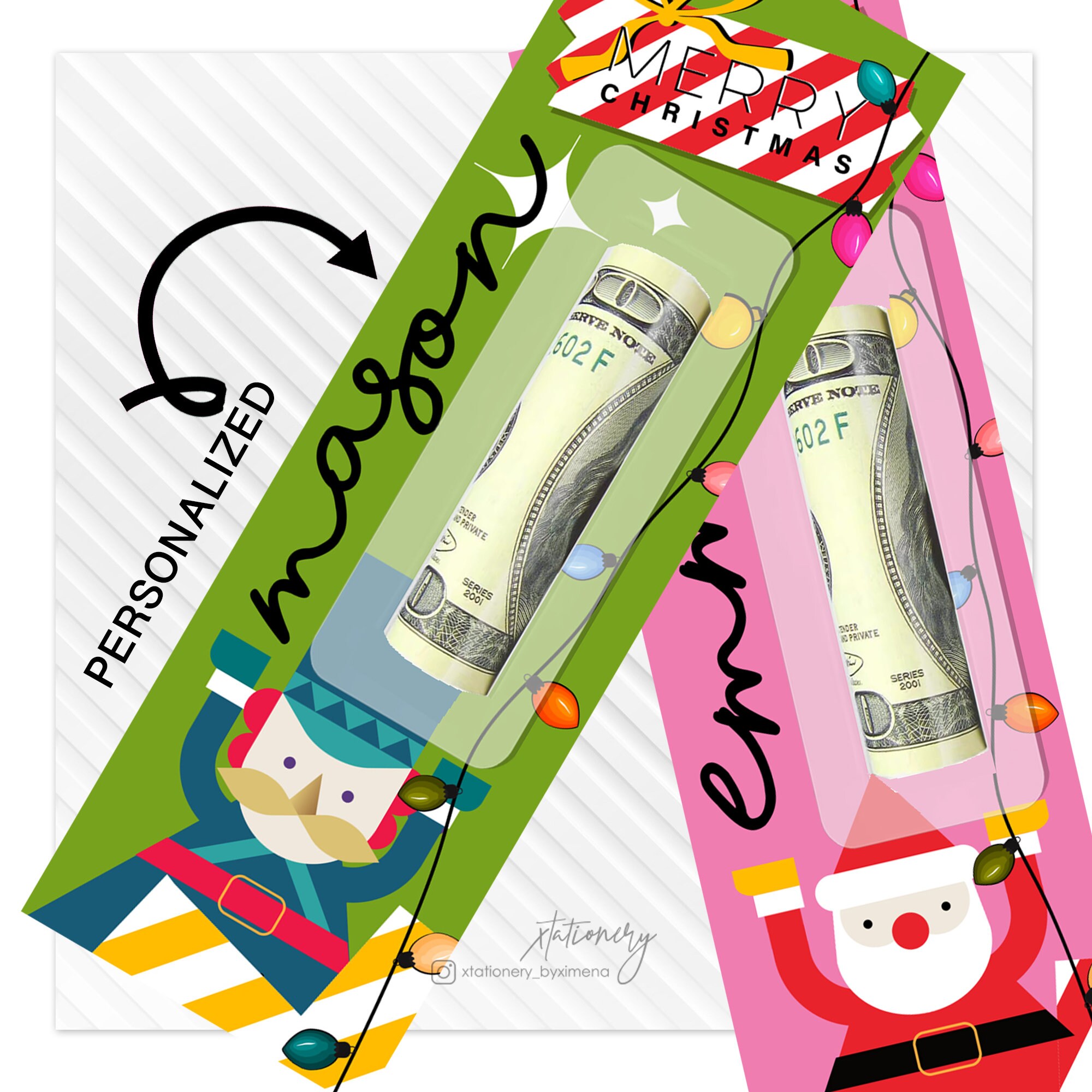 Christmas Money Card Holder, Cash Gift, Santa's Bucks Card, Teen Gift ...