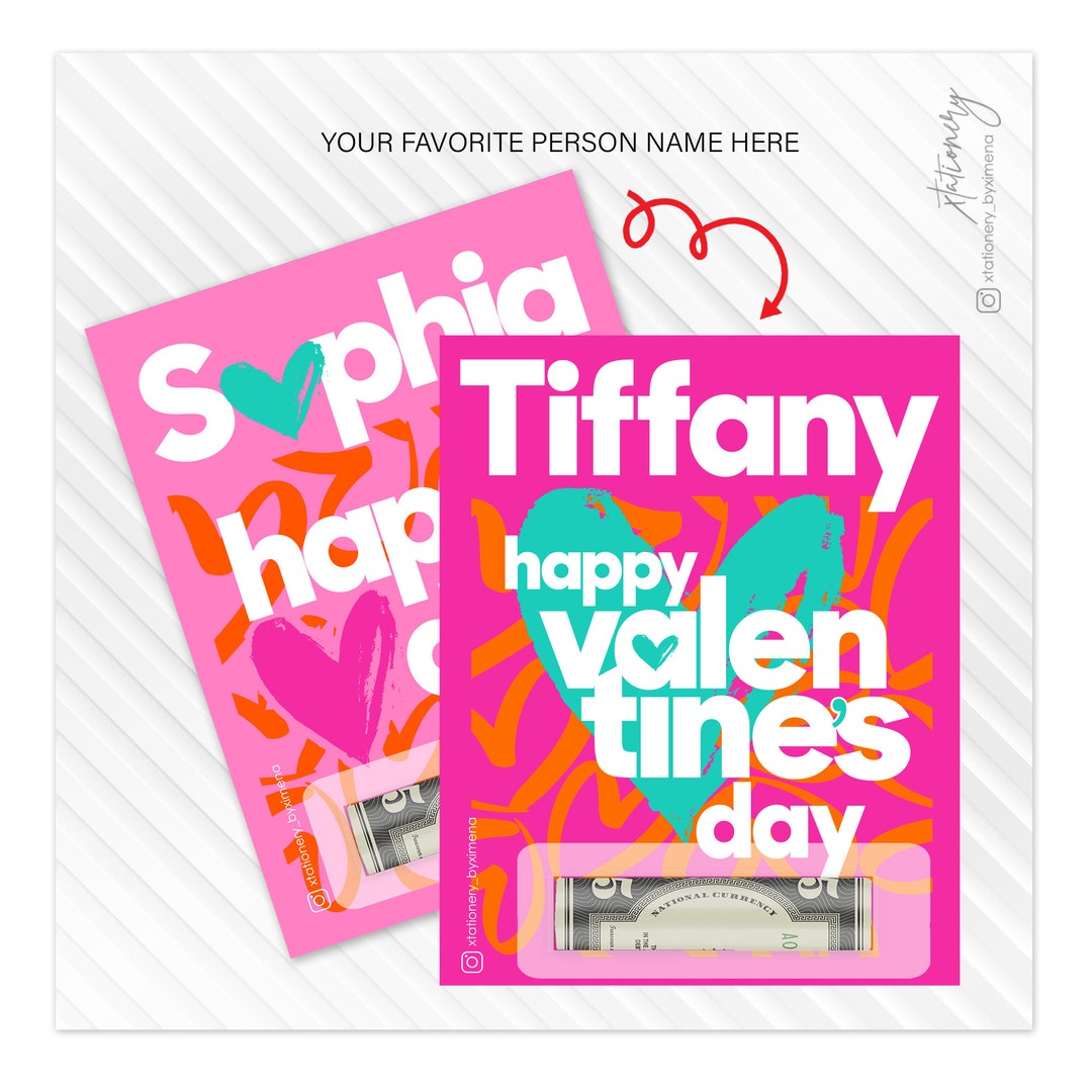 Valentine's Day Money Cards, Personalized Valentine Cards, Money Card ...