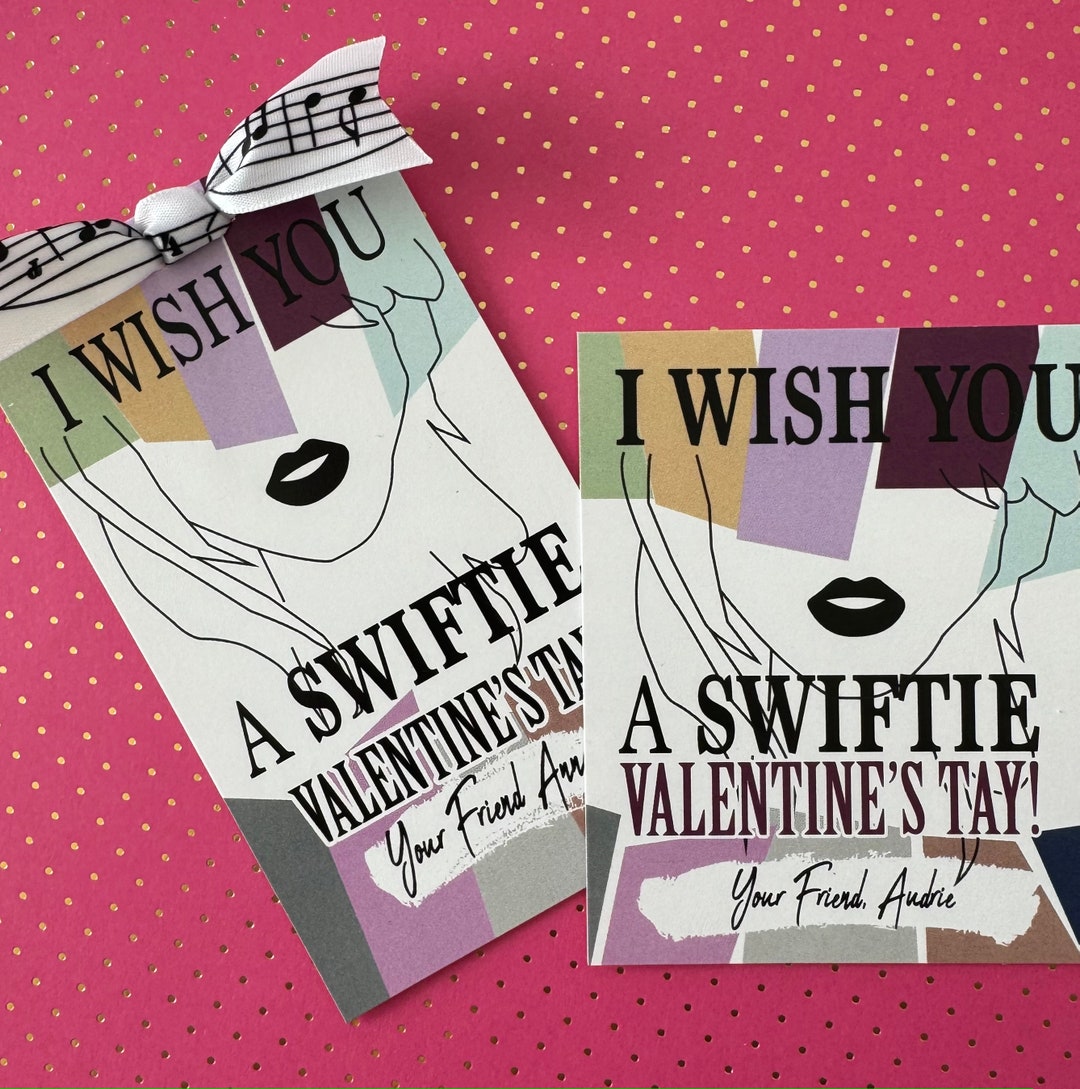 Valentine Tag Favors, Swiftie Valentines, Personalized Kids Valentines ...