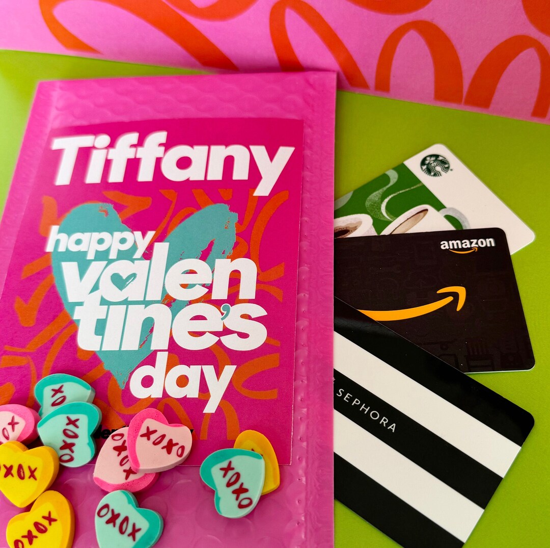 Happy Valentine's Day Gift Card Envelope, Personalized Gift Card Holder ...