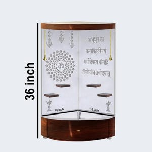 Customised Wooden Temple / Corner White LED Light Temple for Home and ...