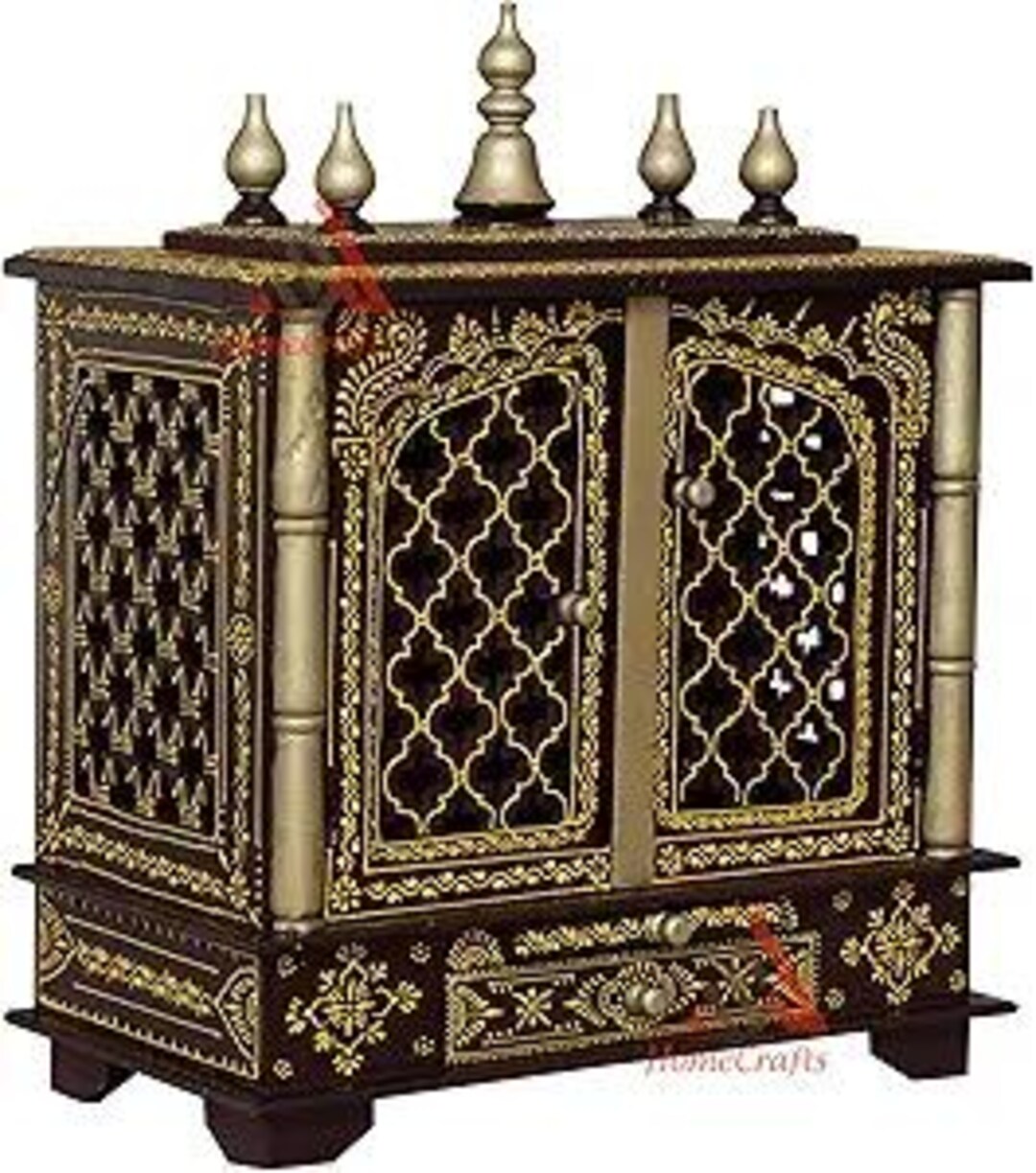 Wooden Handcrafted Hindu Temple Hanging Puja Mandir / Devghar / Mandap ...