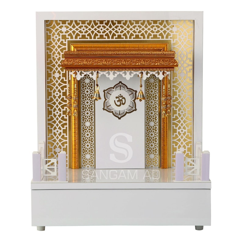 Wooden Temple With LED Light Home and Office Mandir Puja Mandir Decor ...