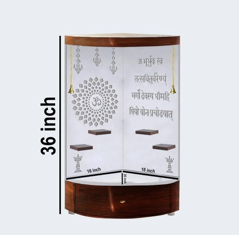 Customised Wooden Temple / Corner White LED Light Temple for Home and ...