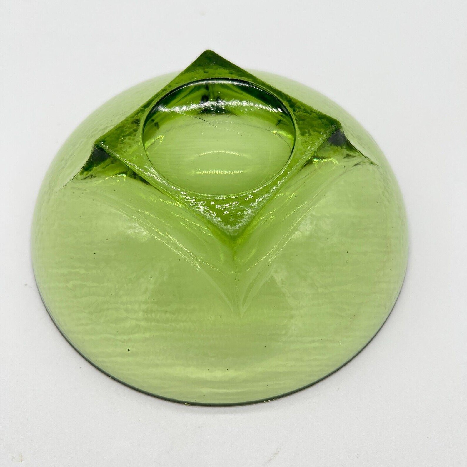 Hazel Atlas Avocado Green Salad Bowl Colony Pebblestone Glass Square ...