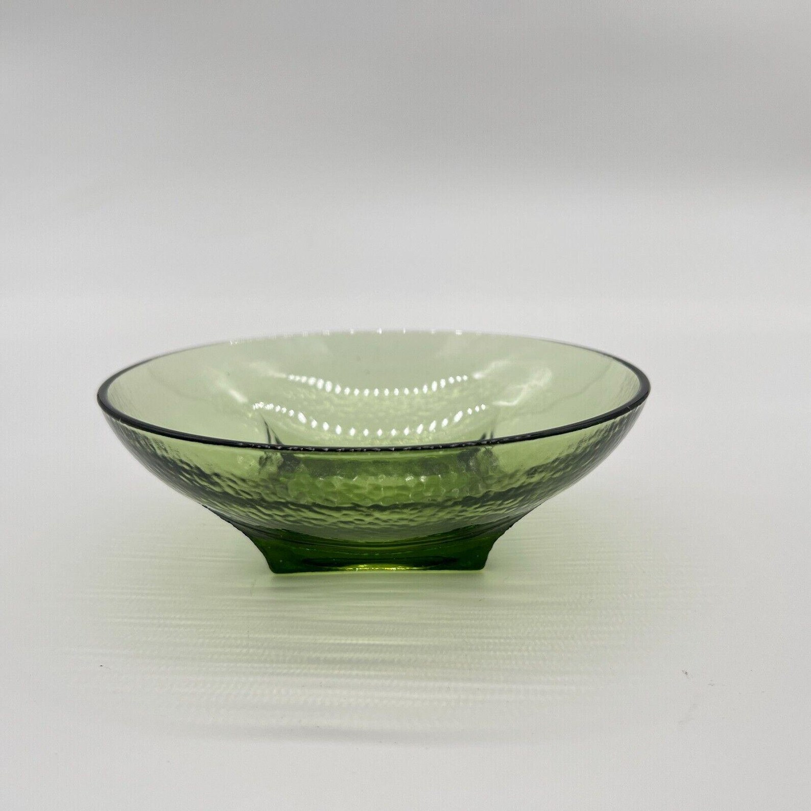 Hazel Atlas Avocado Green Salad Bowl Colony Pebblestone Glass Square ...