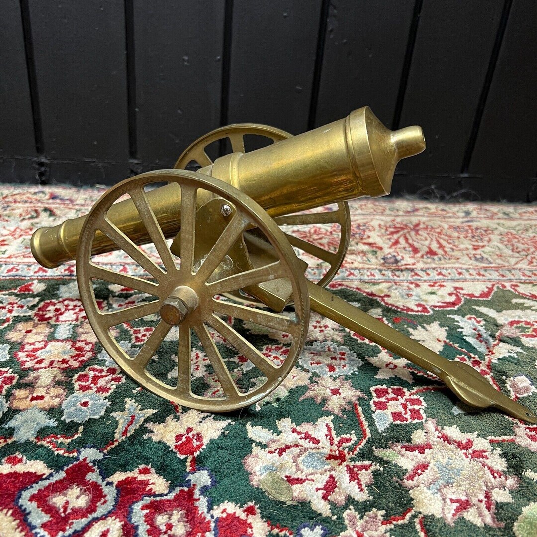 Large Vintage Solid Brass War Cannon 16 Decor Statue Collectible ...