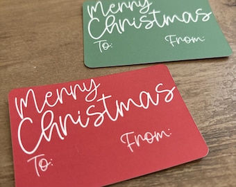 Merry Christmas Gift Tags Printables Retro Christmas Set of 3 Red and ...