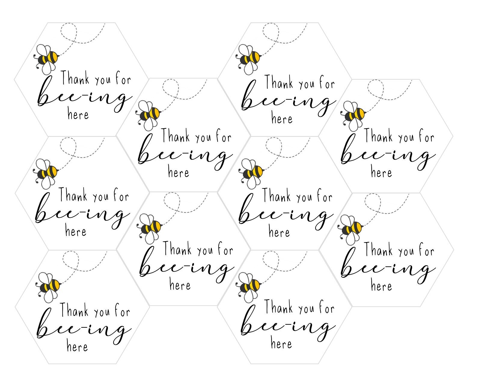 Thank You for Bee-ing Here Tags Digital Download - Etsy