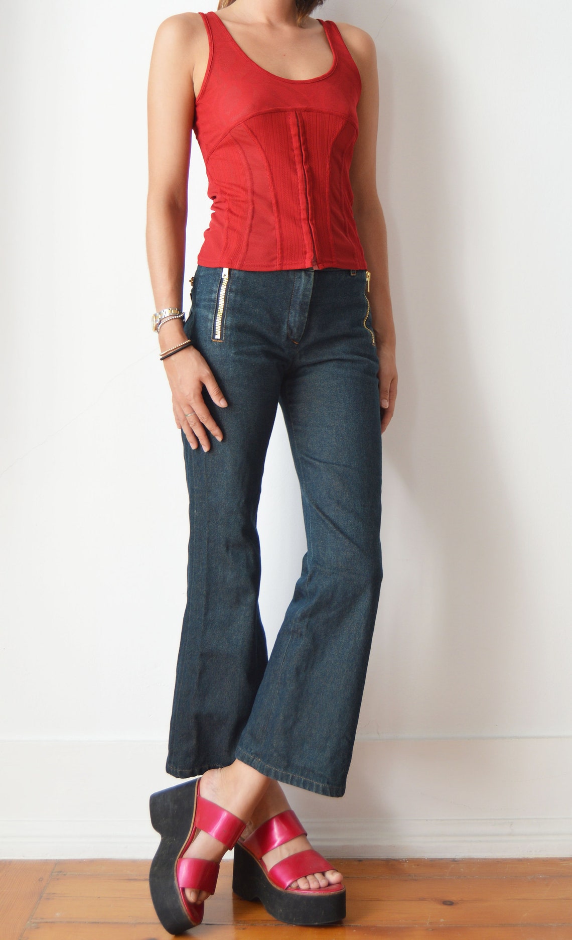 Vintage Kenzo Jungle Red Mesh Top - Etsy