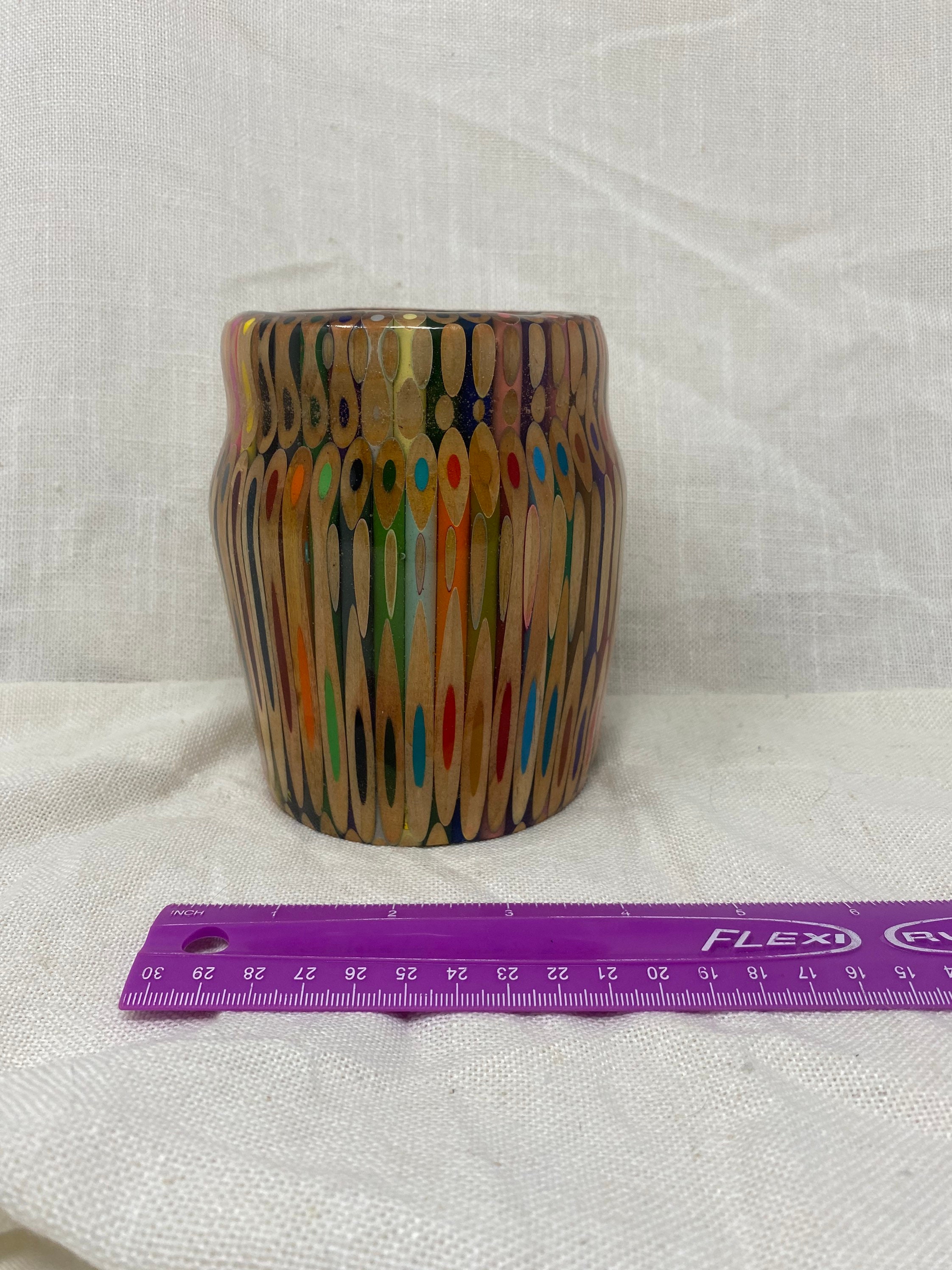 Hand Turned Colored Pencil and Epoxy Pencil Holder/vase. - Etsy