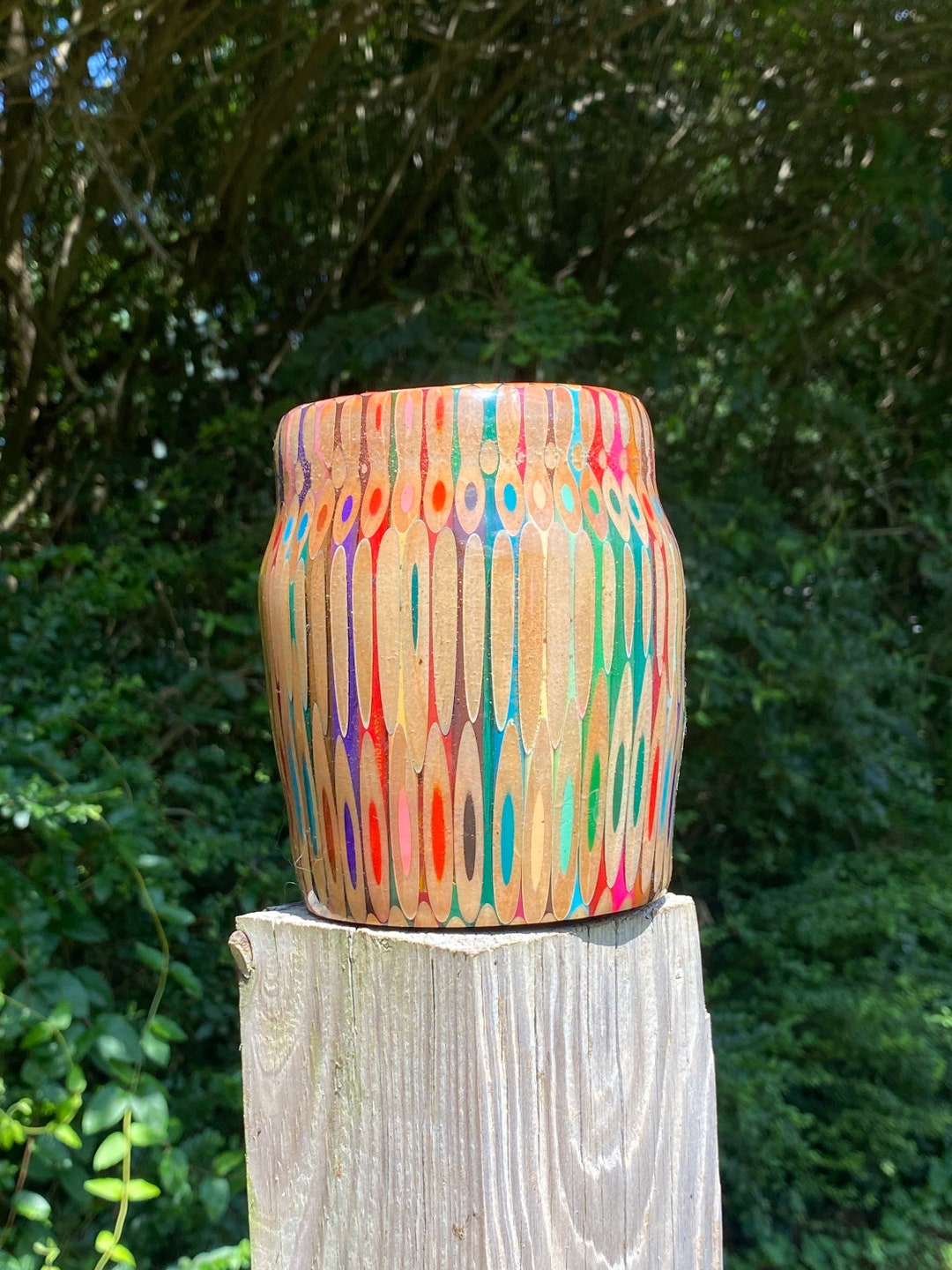 Hand Turned Colored Pencil and Epoxy Pencil Holder/vase. - Etsy