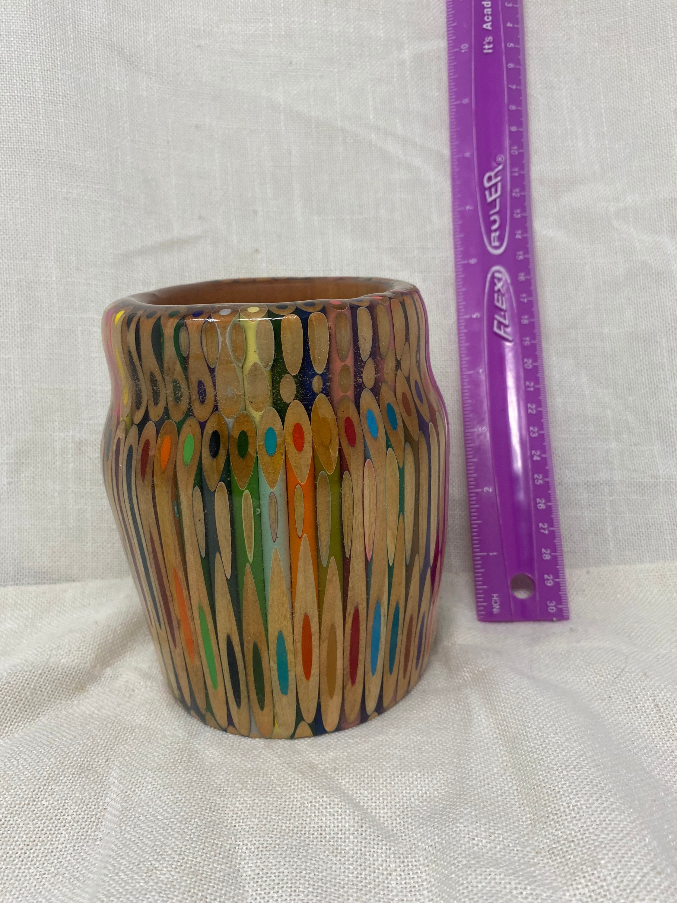 Hand Turned Colored Pencil and Epoxy Pencil Holder/vase. - Etsy