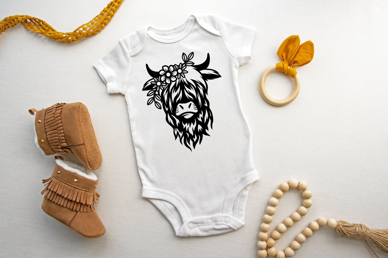 Highland Cow Baby Onesie Cow Baby Bodysuit - Etsy