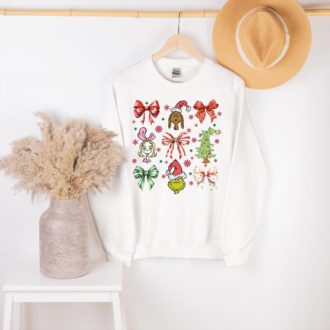 Christmas Bows and Movie Character Graphic Sweater for Men & Women ...