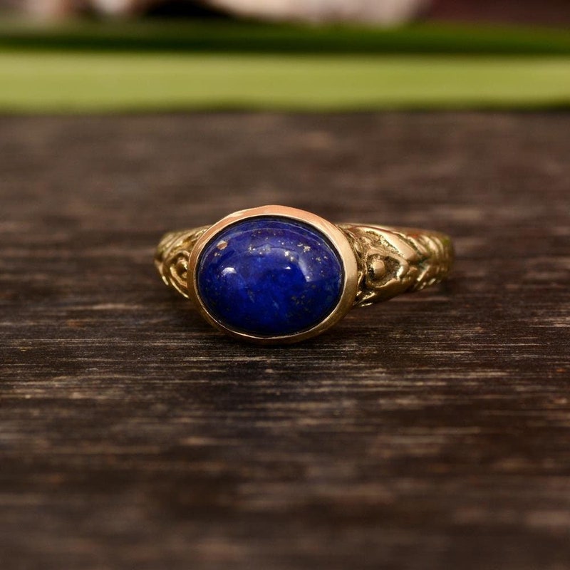 Blue Stone Gold Ring - Etsy