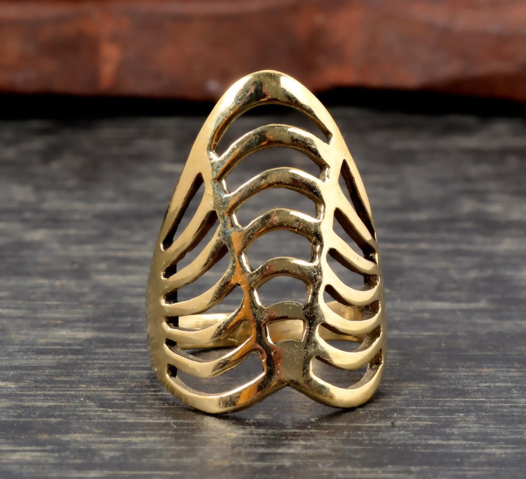 18K Gold Ring, Pattern Gold Ring, Geometric Ring, Gold Statement Ring ...