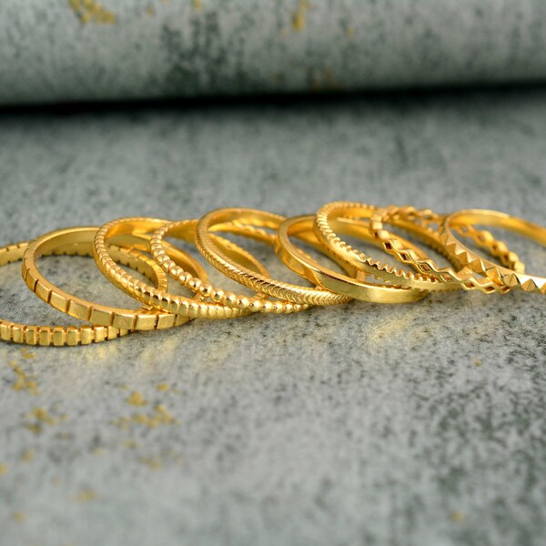 Gold Ring Set - Etsy