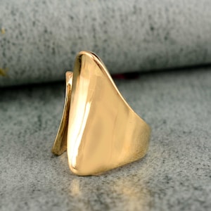 Open Ring, Gold Long Ring, Chunky Ring, Large Ring, Cuff Ring Gold ...