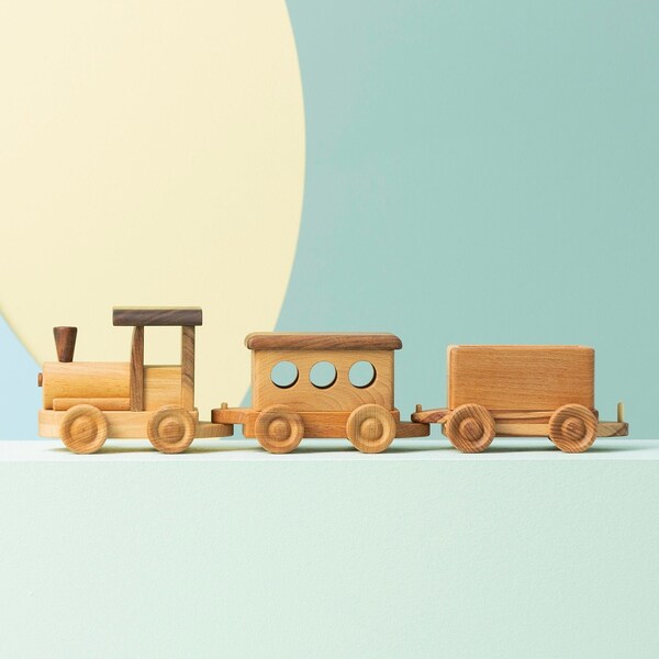 Wood Train Set - Etsy