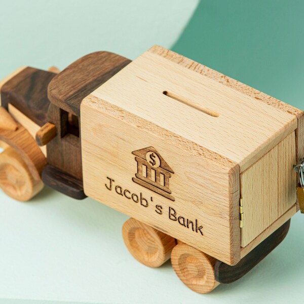 Wooden Coin Bank - Etsy