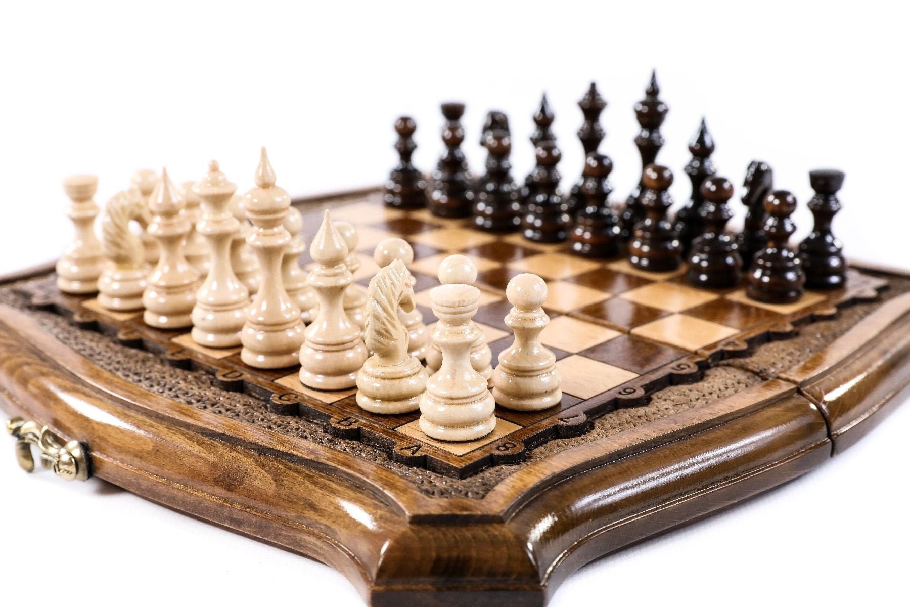 Unique Chess Set Mini Wooden Chess Board Personalized | Etsy