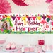 Large Personalised Birthday Banner Tropical Lau Flamingo Party ...