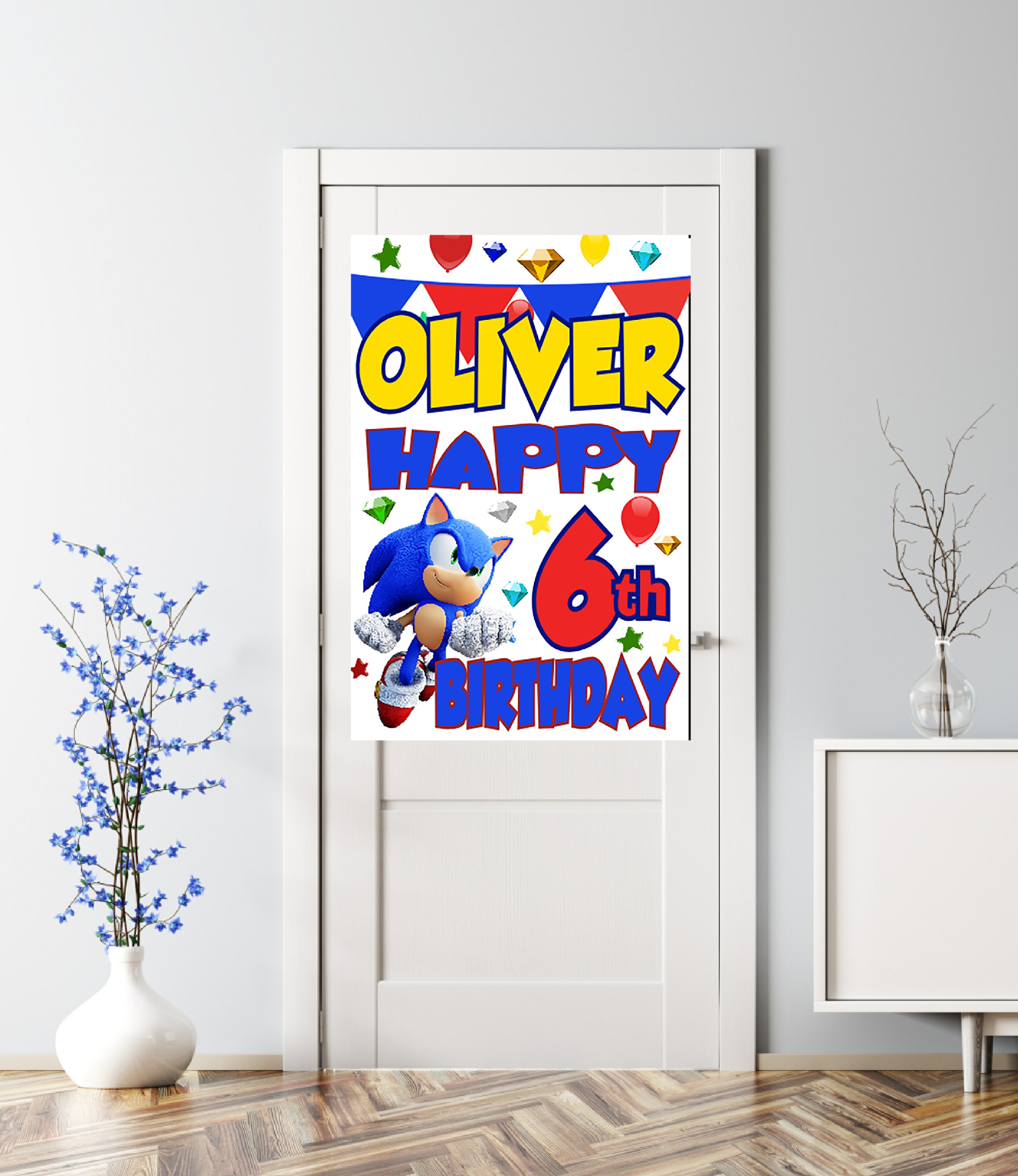 Large Personalised Sonic Birthday Banner Poster Gaming Xbox - Etsy