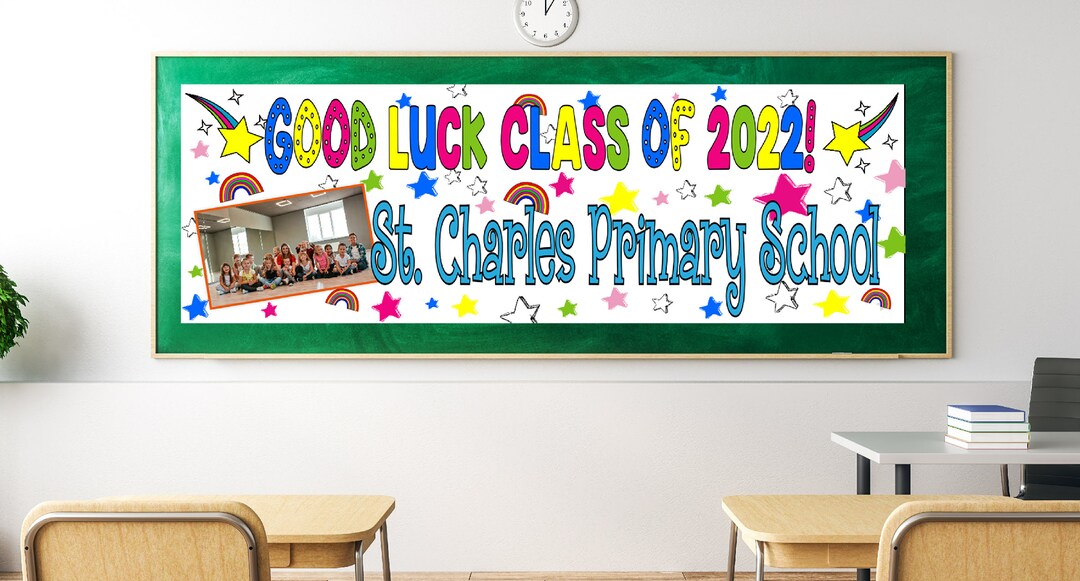 Personalised School Leavers Banner Photo Decorations Decor Good Luck ...