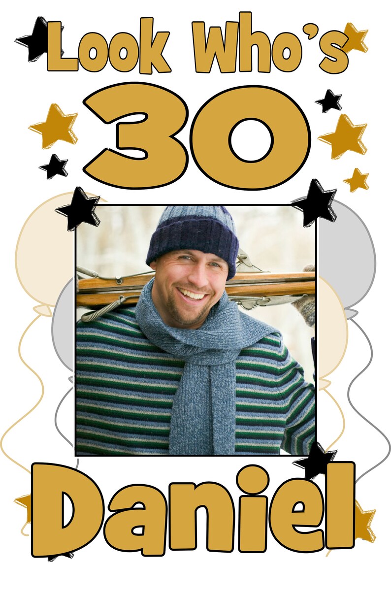 Personalised Black and Gold Birthday Banner Party Decorations | Etsy UK