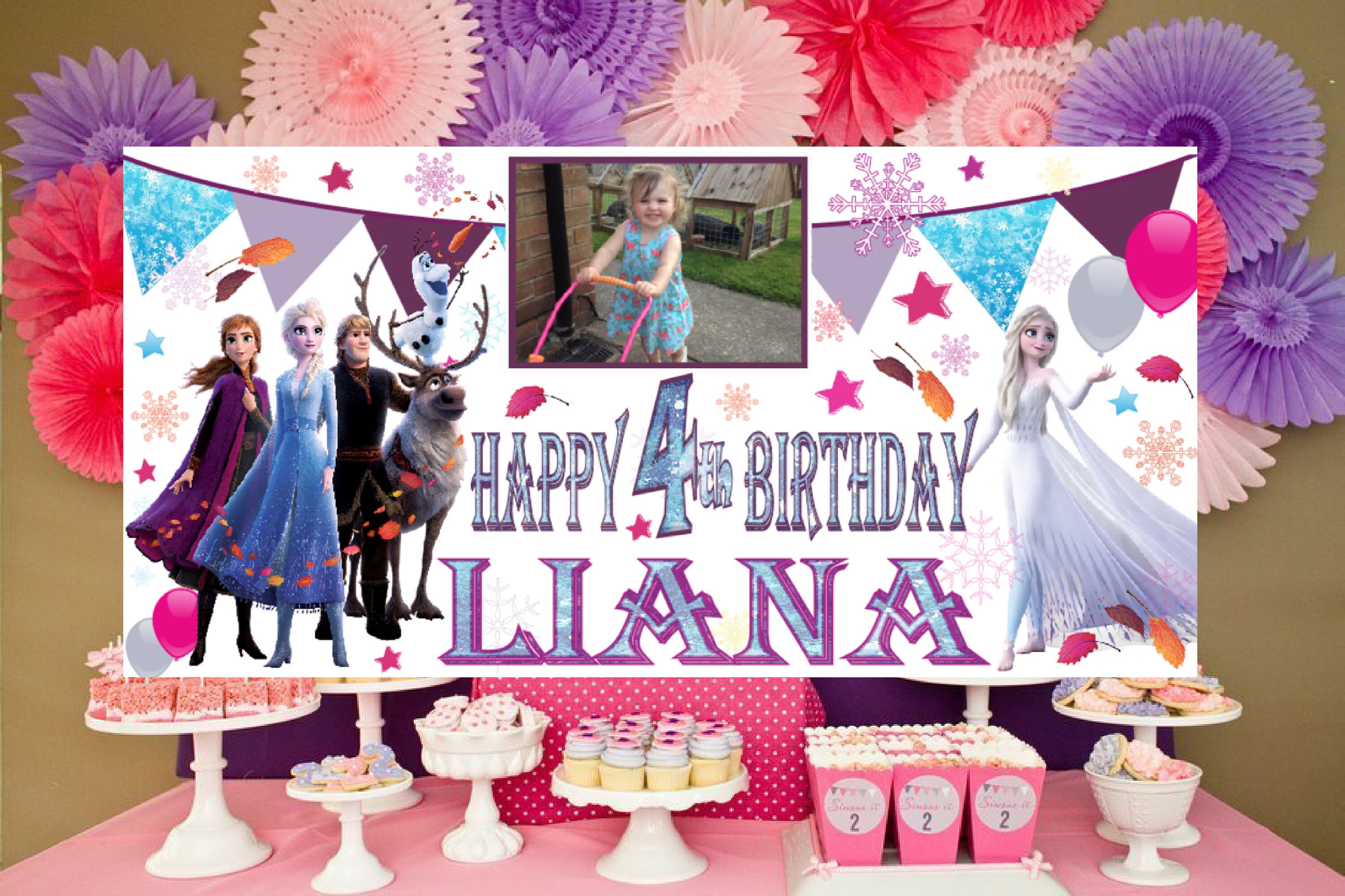 Large Personalised Frozen 2 Birthday Banner Party Decorations - Etsy UK