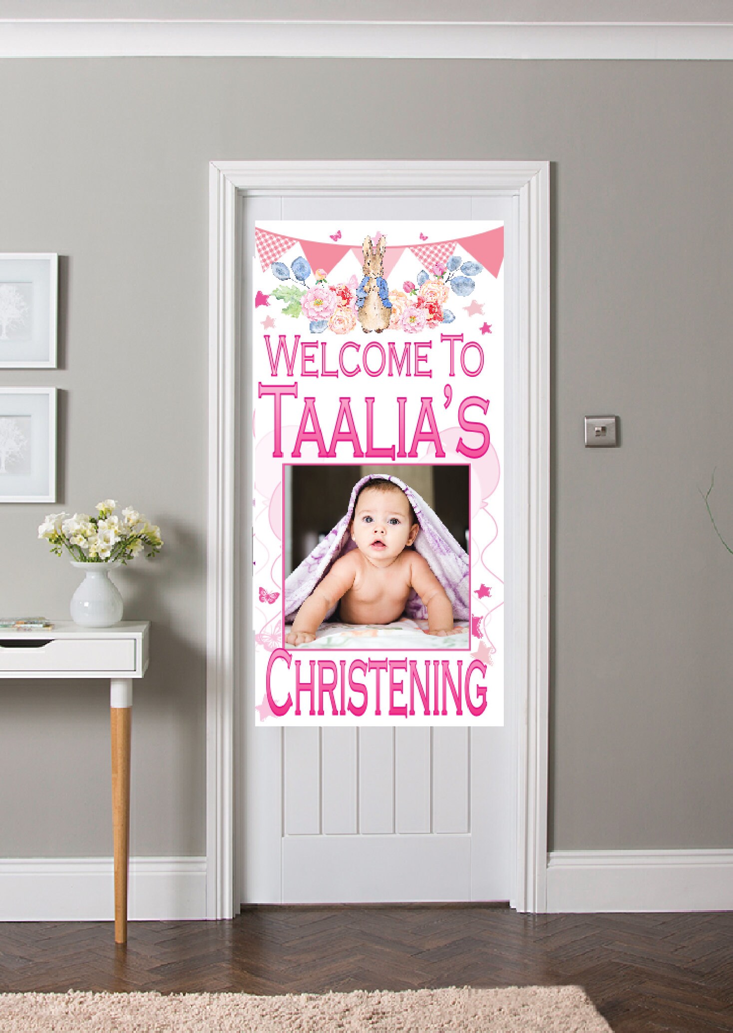 Large Personalised Peter Rabbit Christening Banner Poster - Etsy UK