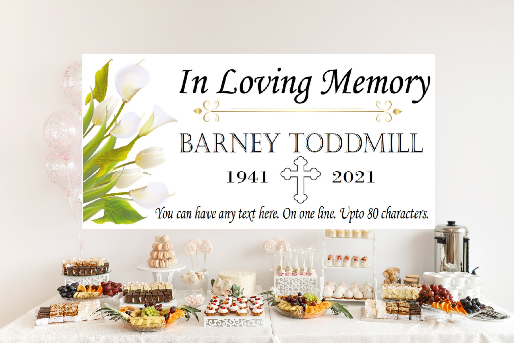 Personalised Celebration of Life Banner Poster Memorial Remembrance ...