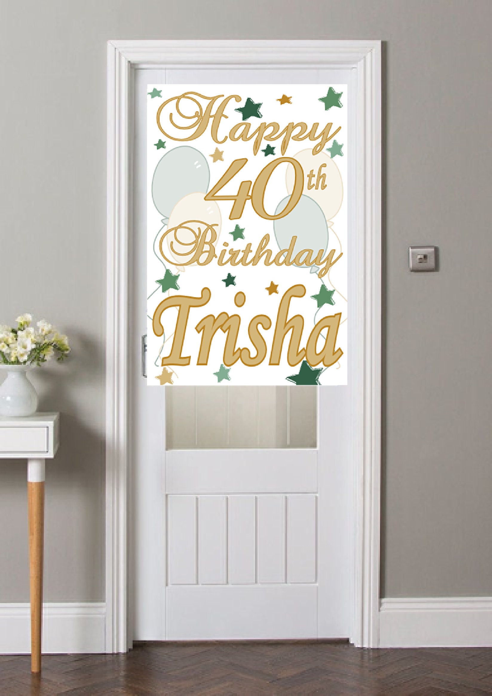 Personalised Sage Green & Gold Birthday Banner Party - Etsy