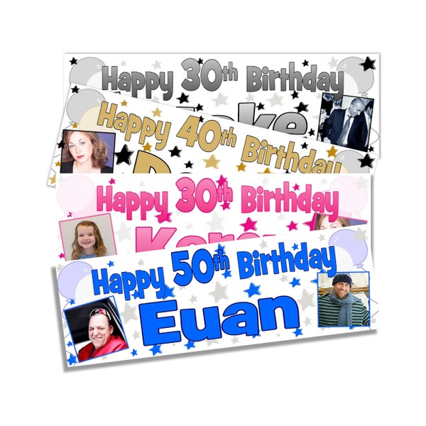 Navy Birthday Banner - Etsy UK