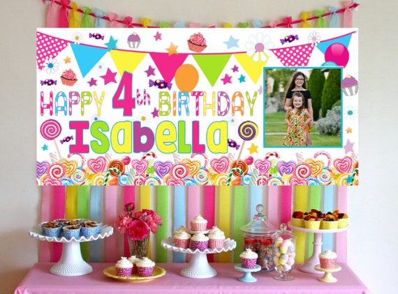 Personalised Candyland Birthday Banner Poster Party | Etsy UK