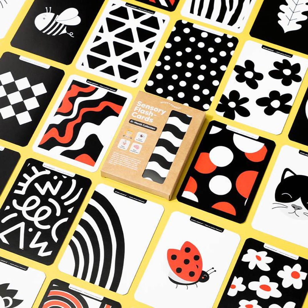 60 High Contrast Sensory Flash Cards (0-6 Months Old) - Black & White ...
