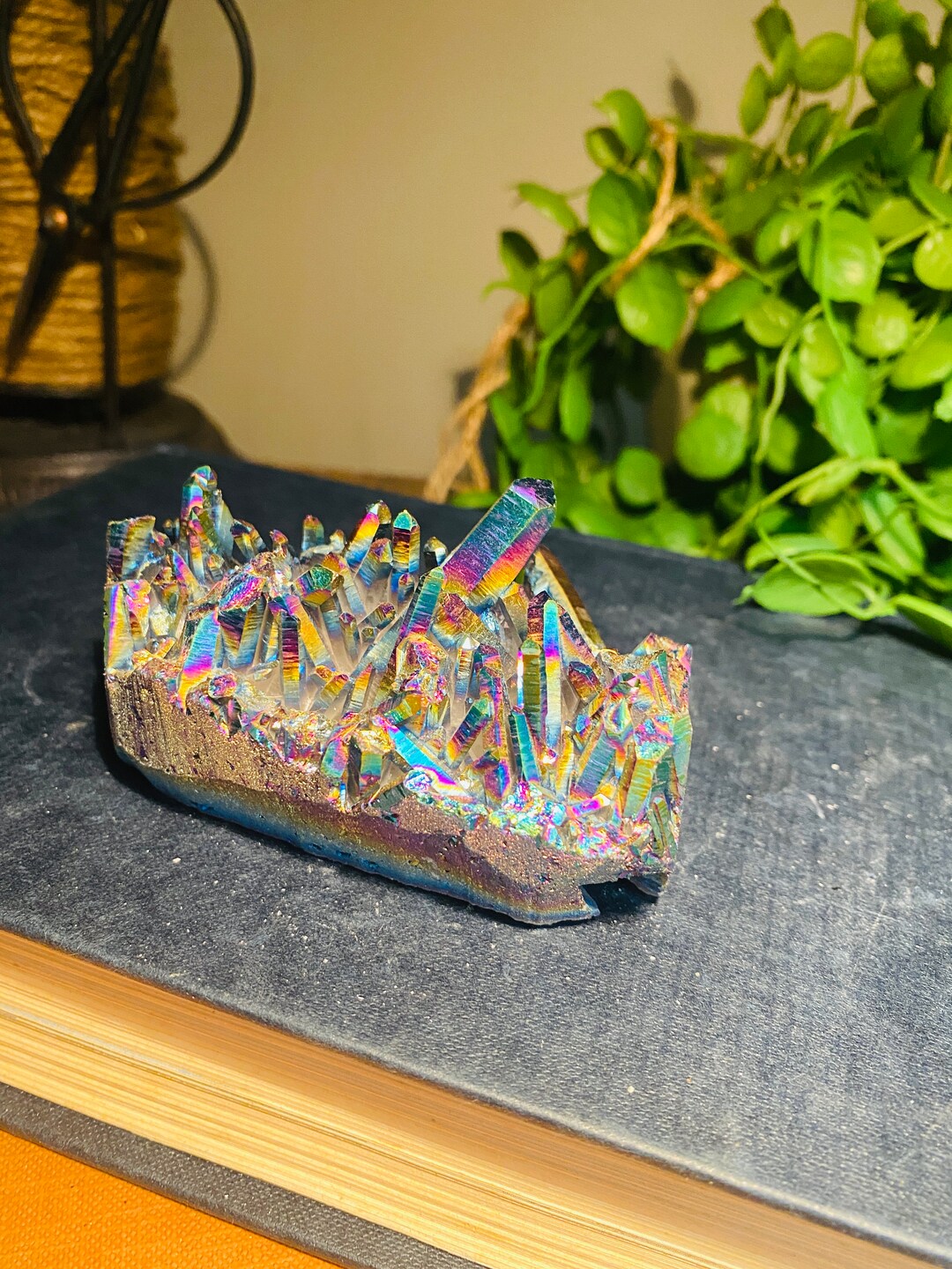 Rainbow Coloured Quartz Crystal Cluster, Home Decor - Table or Display ...