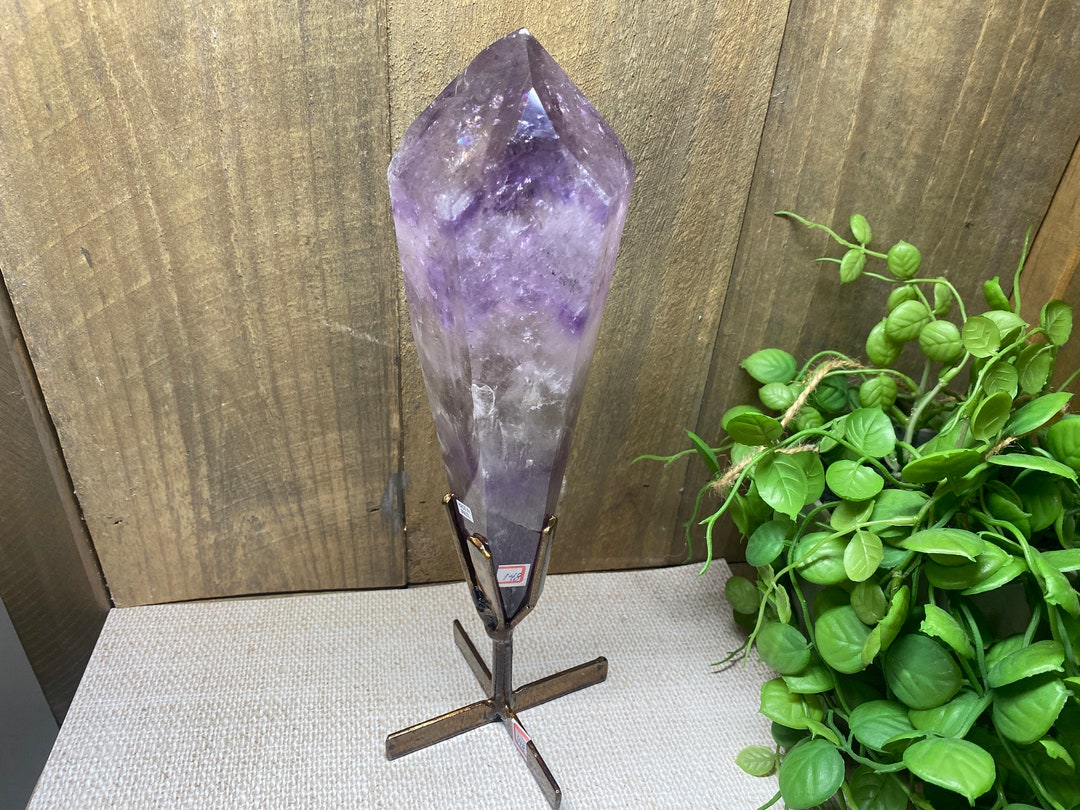 Phantom Amethyst Point on Display Stand - Etsy
