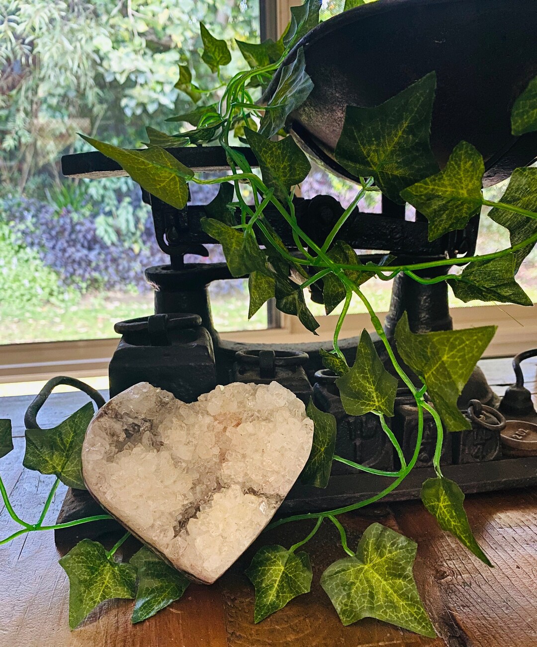 Natural Quartz Crystal Love Heart, Home Decor - Table Piece or Display ...