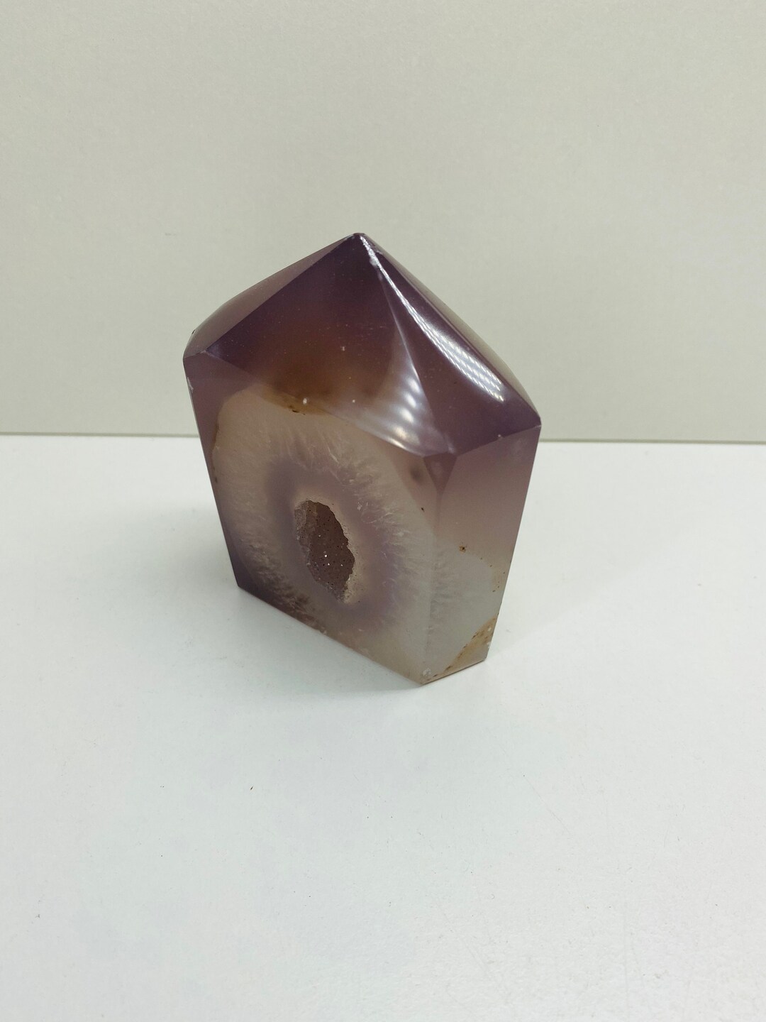 Natural Agate Druze Tower - Natural Stone Paper Weight or Office ...