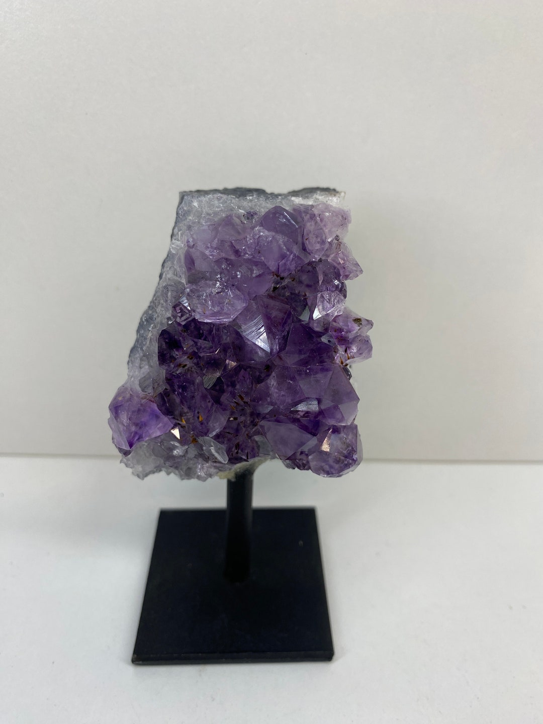 Amethyst Crystal on Black Display Stand - Etsy
